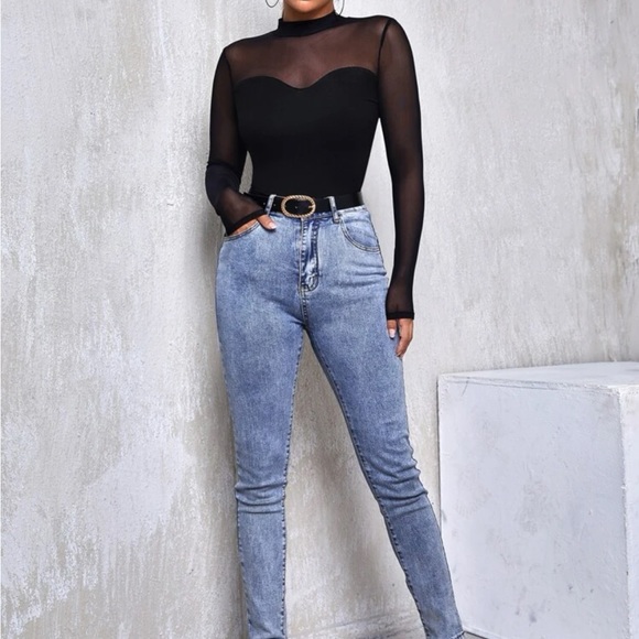 Tops | Mesh Insert Top | Poshmark